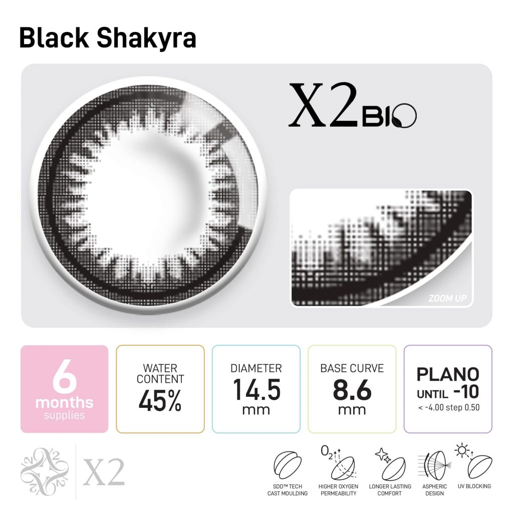 X2 BIO – Black Shakyra (DIA 14,5MM) – X2 Softlens